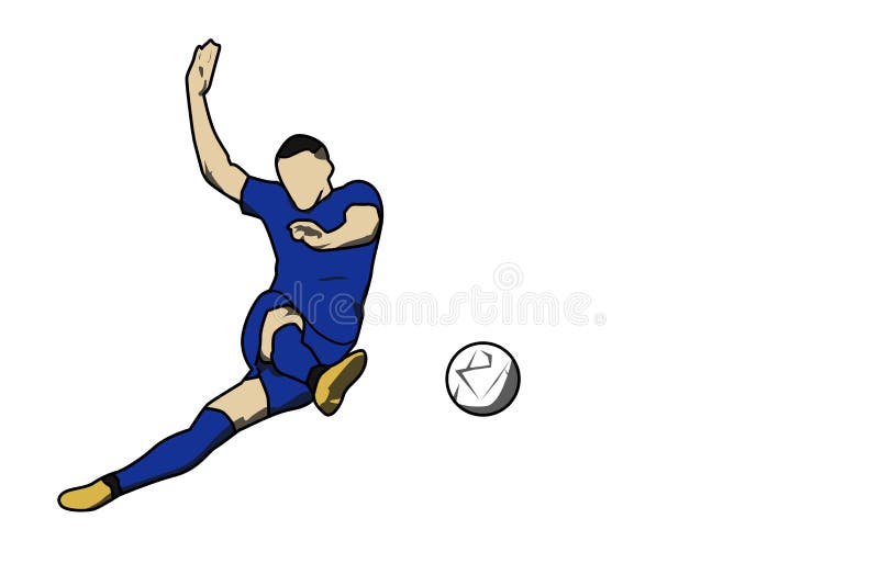 Illustration of a Soccer Player Doing a Flying Kick Stock Illustration ...