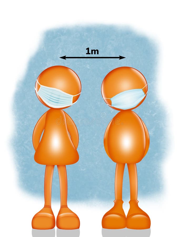Illustration of Social Distancing of a Meter Stock Illustration ...