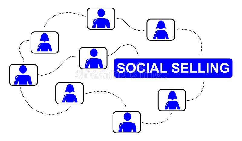 Concept of social selling stock illustration. Illustration of media ...