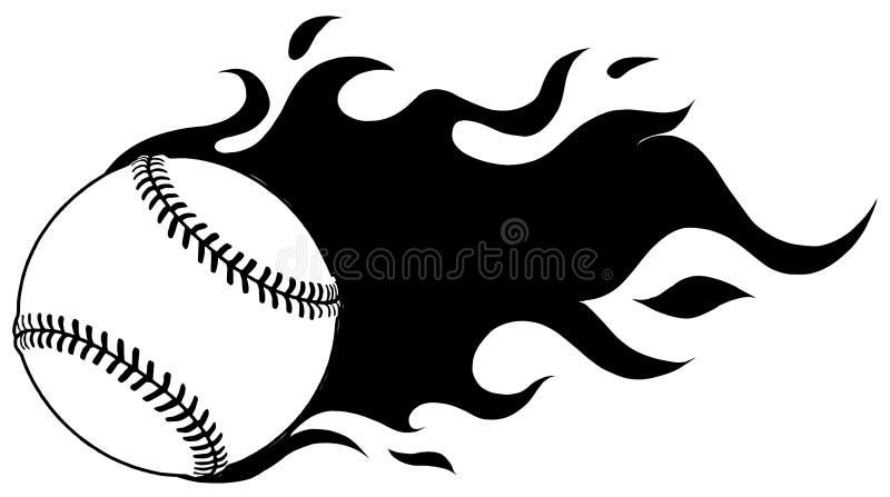 Vector Illustration of Softball or Baseball with Movement Motion Lines ...