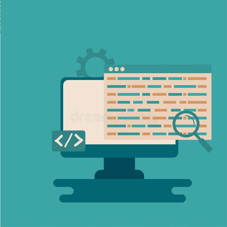 Illustration of Software Debugging Process, Showing Flow with Error Detection, Code Analysis ...