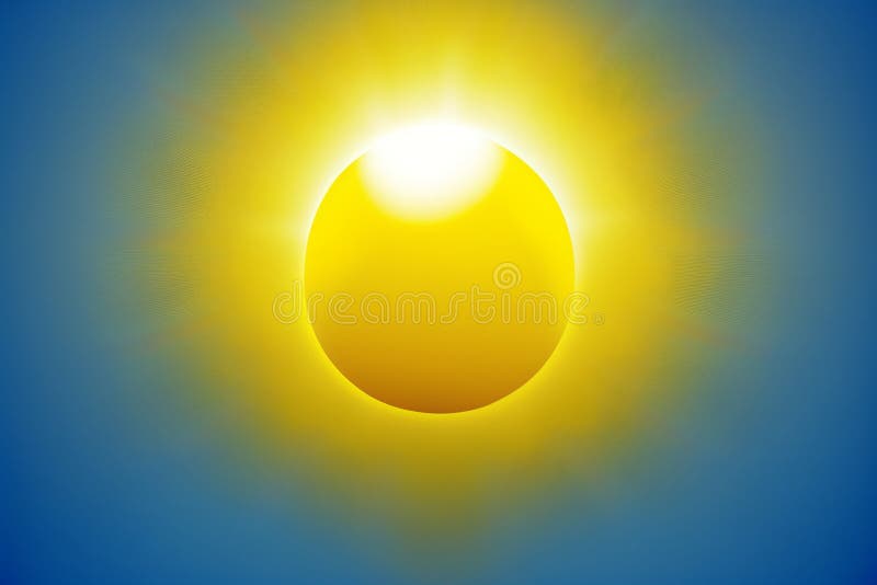 Illustration of a Solar Eclipse Against a Blue Sky. Template for Design ...