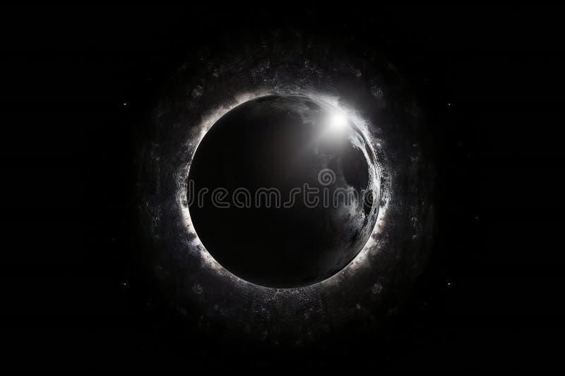 Solar Eclipse in the Night Sky with Full Moon Stock Illustration ...