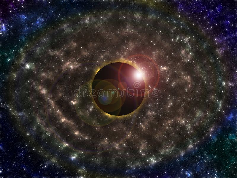 Illustration of a Solar Eclipse Seen from the Outer Space Stock ...