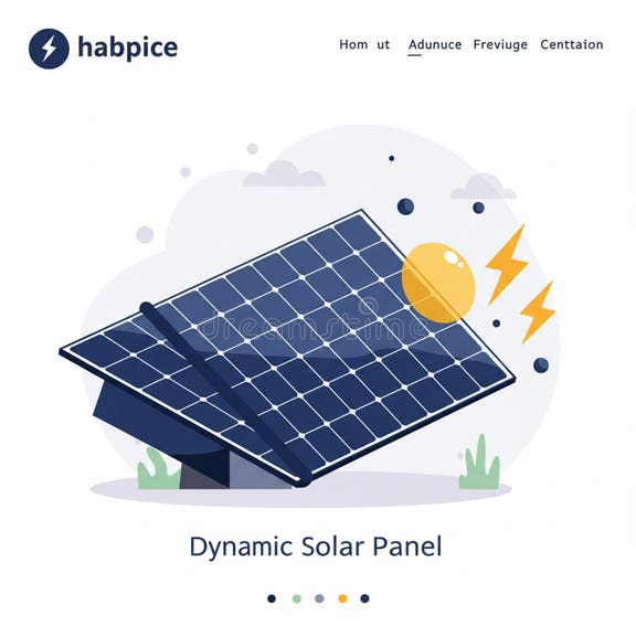 Illustration of a Solar Panel Tilted on a Stand, Capturing Sunlight ...