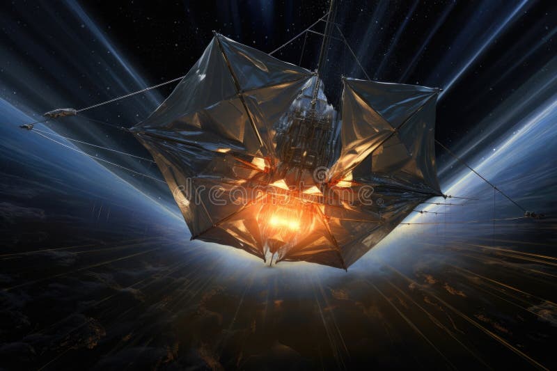 Illustration of Solar Sail Deployment in Space Stock Illustration ...