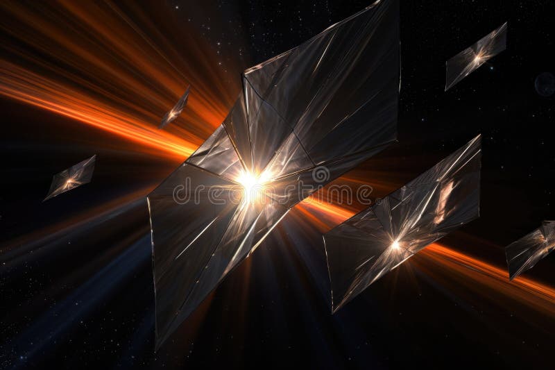 Illustration of Solar Sail Deployment in Space Stock Illustration ...