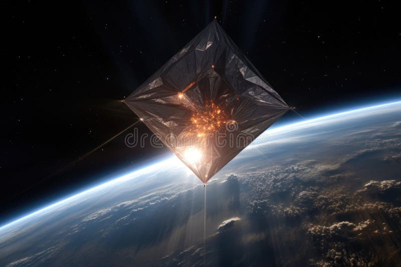 Illustration of Solar Sail Deployment in Space Stock Illustration ...