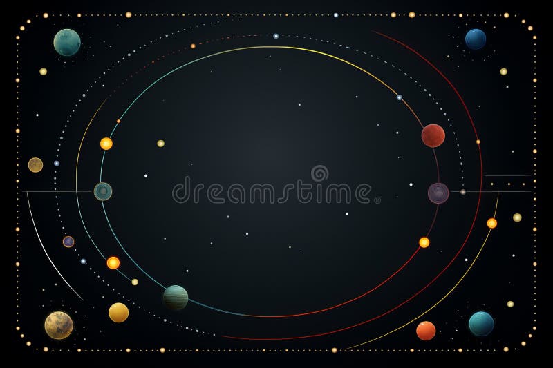 An Illustration of the Solar System with Planets and Stars Stock ...