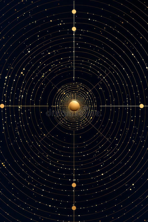 An Illustration of the Solar System with Planets and Stars Stock ...