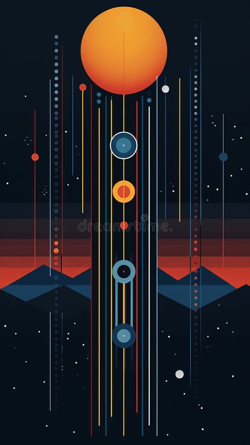 An Illustration of the Solar System with Planets and Sun Stock ...