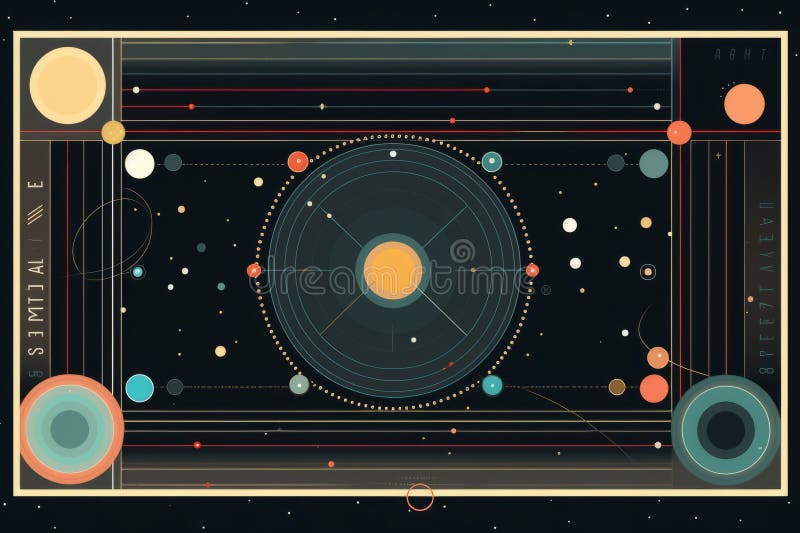 An Illustration of the Solar System with Planets and Stars Stock Illustration - Illustration of ...