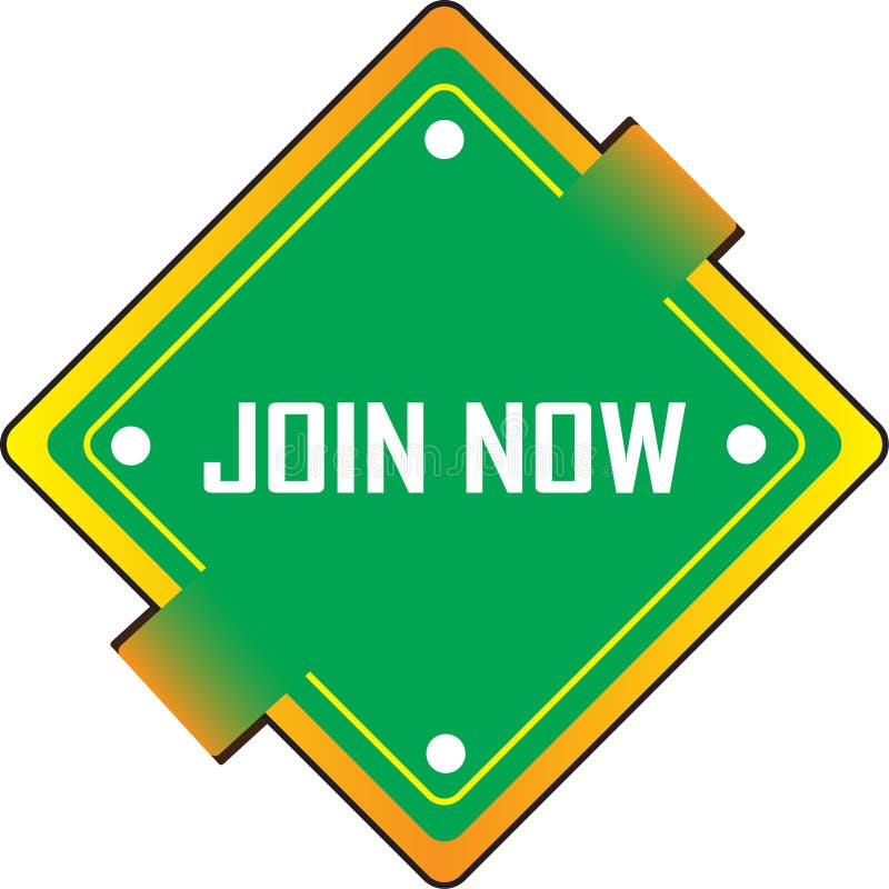 Illustration of Solution Join Now Button with Colourful Design Stock ...