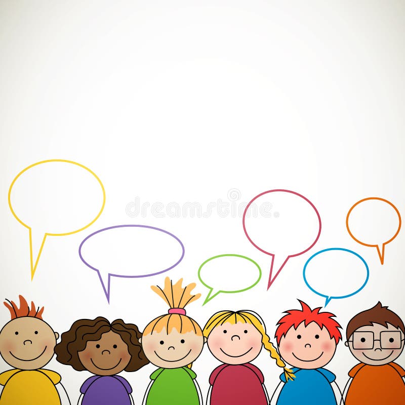 Happy kids talking stock vector. Illustration of communication - 135430892