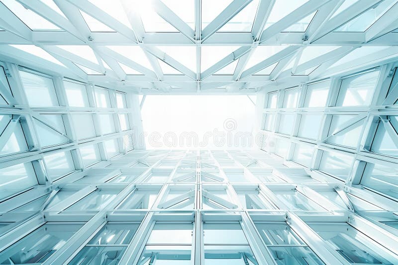 Illustration of Some Light Reflecting in a Glass Structure, High ...