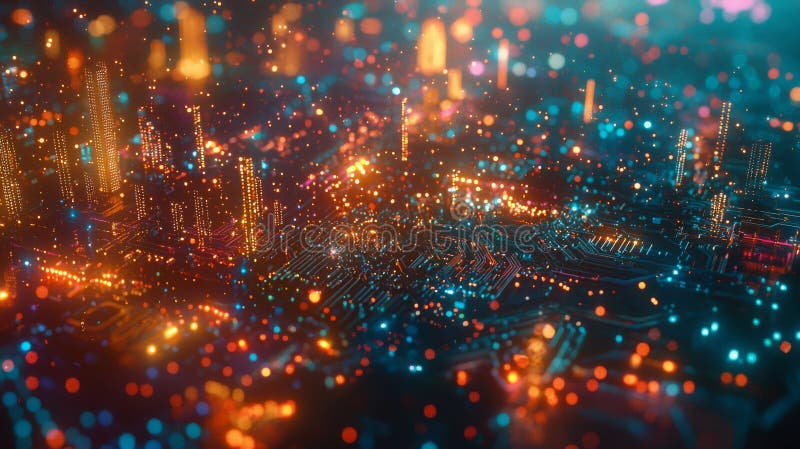 An Illustration of a Sophisticated Electronic Circuit Board with a ...