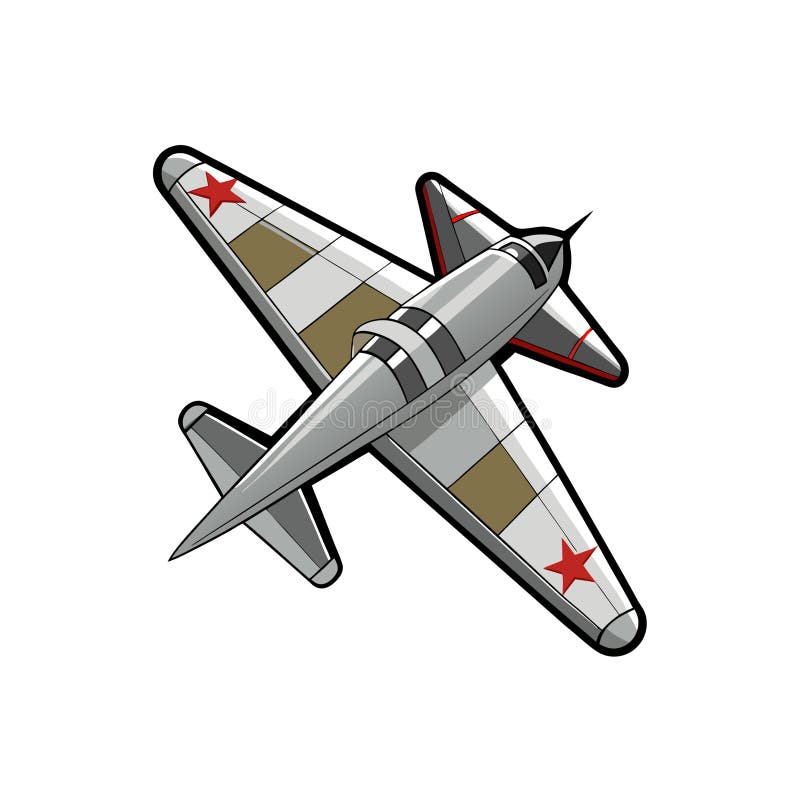 Illustration of Soviet Fighter Plane with Red Star Stock Illustration ...