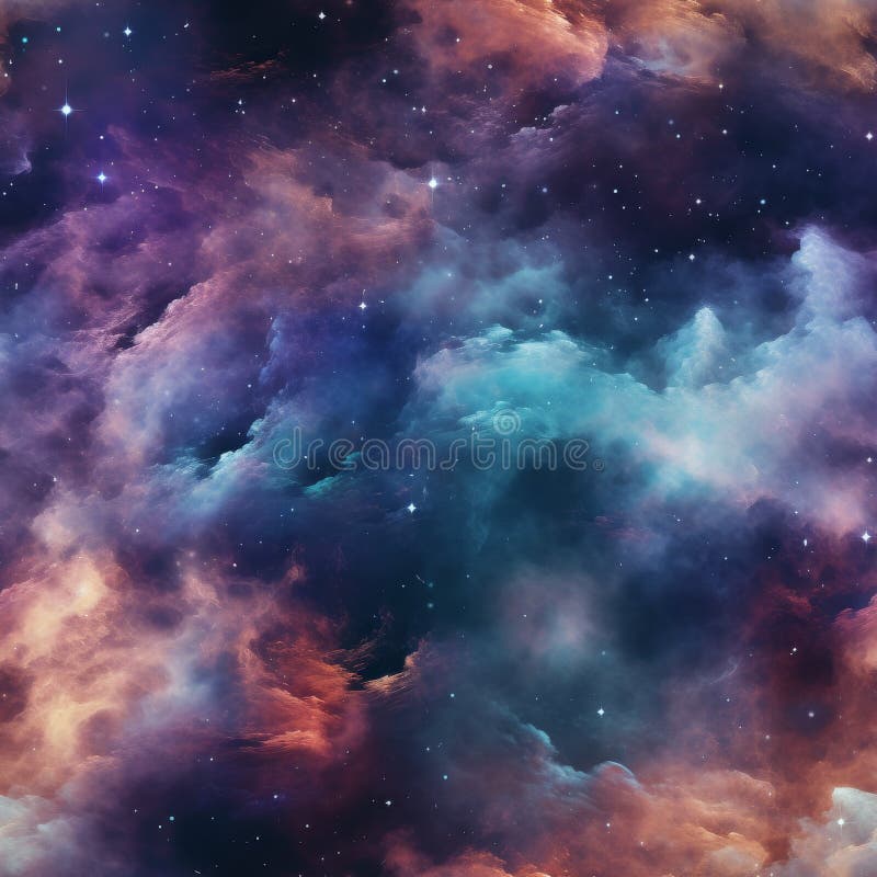 Space Cosmic Background of Supernova Nebula and Stars, Glowing ...