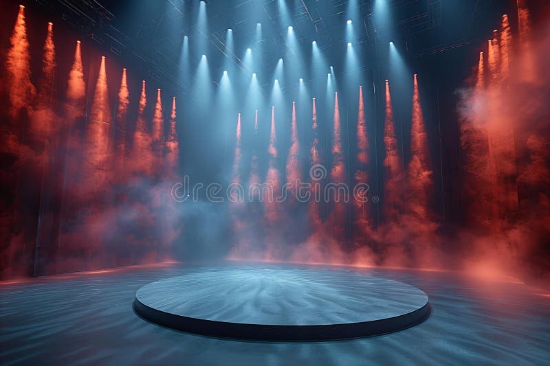 Illustration of Space with a Round Area and Lights, High Quality, High ...