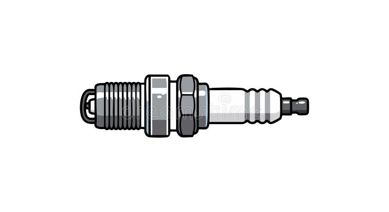 Spark Plug Vector Illustration Automotive Engine Part Technical Drawing ...