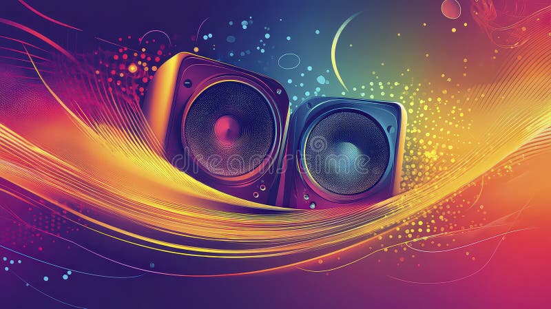 Illustration of Speaker on Abstract Background, Illustrative Abstract ...