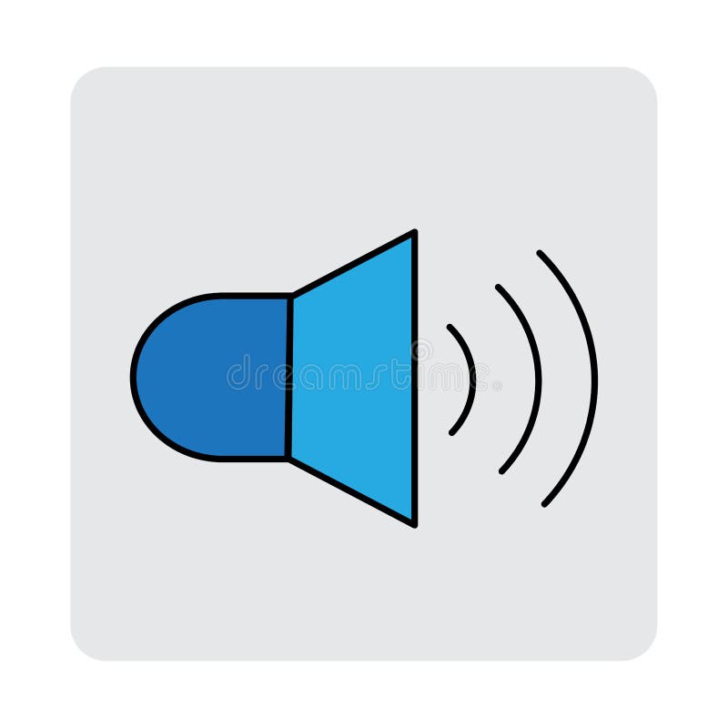 Illustration with Speaker Icon. Alert Message. Music Sound Wave. Vector ...