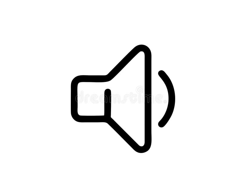 Speaker Icon Symbol in Black on the White Background Stock Illustration ...