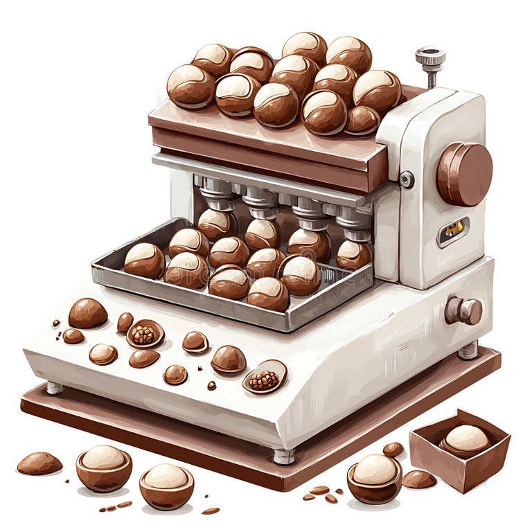 Macadamia Nut Processing Machine with Nuts Stock Illustration ...