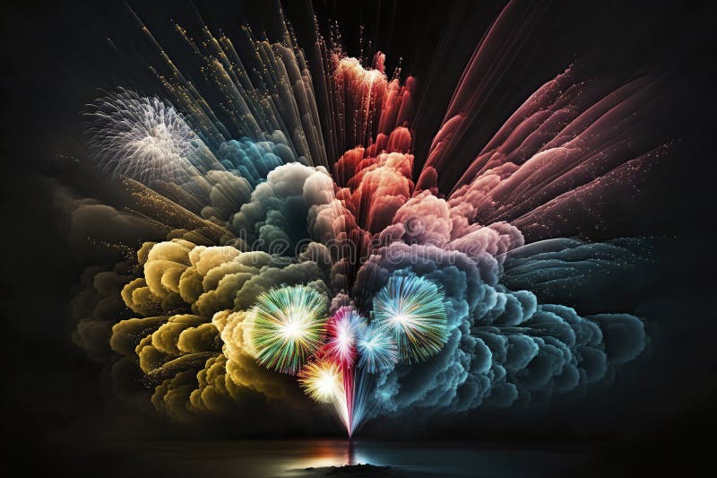 Illustration of an Erupting Volcano with Lava and Smoke Stock ...