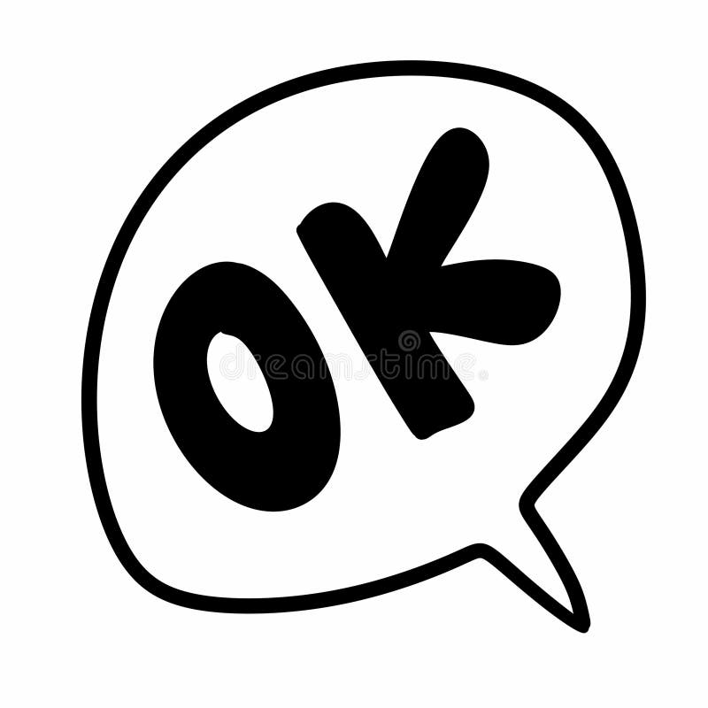 Illustration of a Speech Bubble, Text Ok Stock Illustration ...