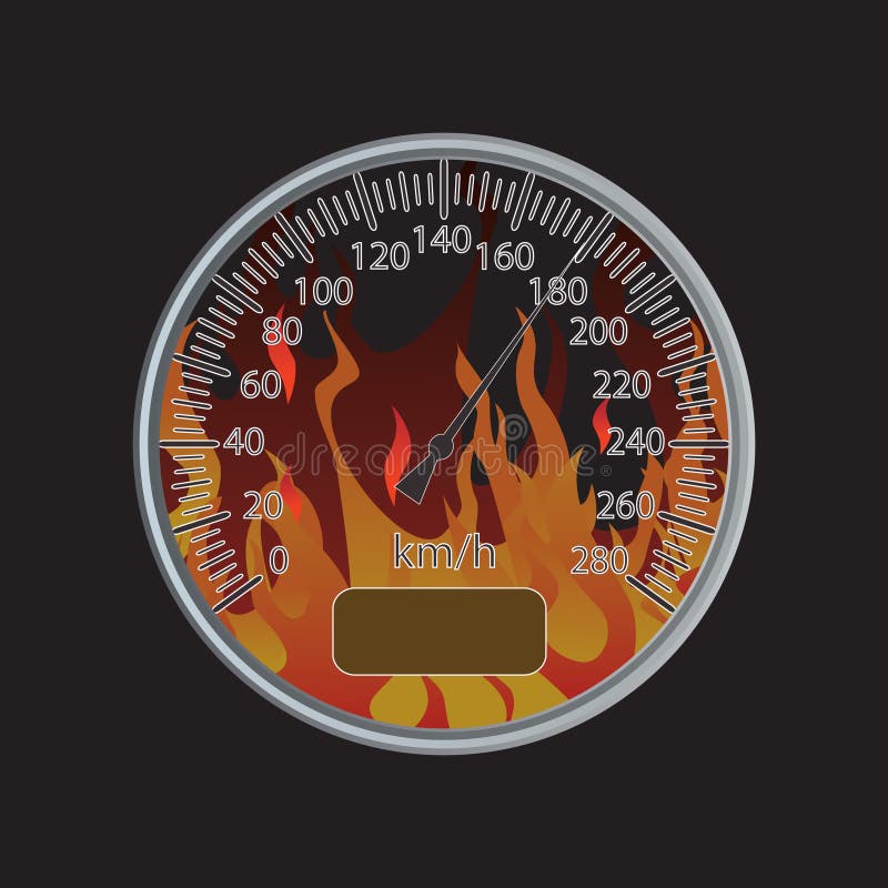 Speedometer on fire stock vector. Illustration of bunch - 20053885