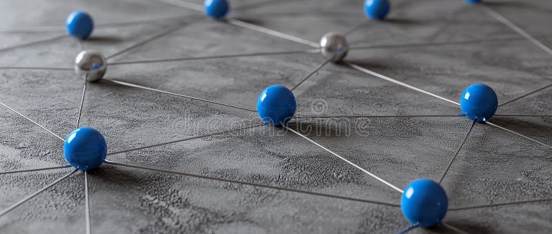 Illustration of a Sphere Network Structure - Abstract Design - 3D ...