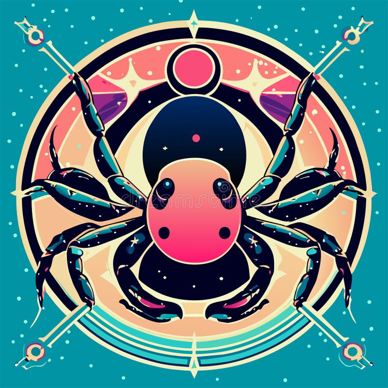 Spider on Colored Web Vector Image Stock Vector - Illustration of ...