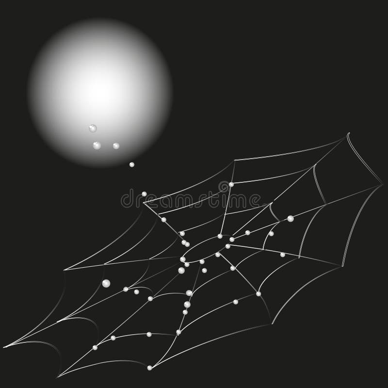 Illustration Spider Web and the Moon Stock Vector - Illustration of ...