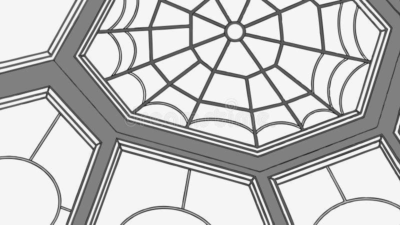 Illustration of a Spider Web Seen from Below Against a Structure Vector ...