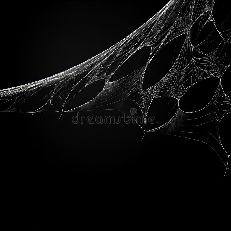 Abstract White Spider Web Cobweb Net Black Background Stock ...