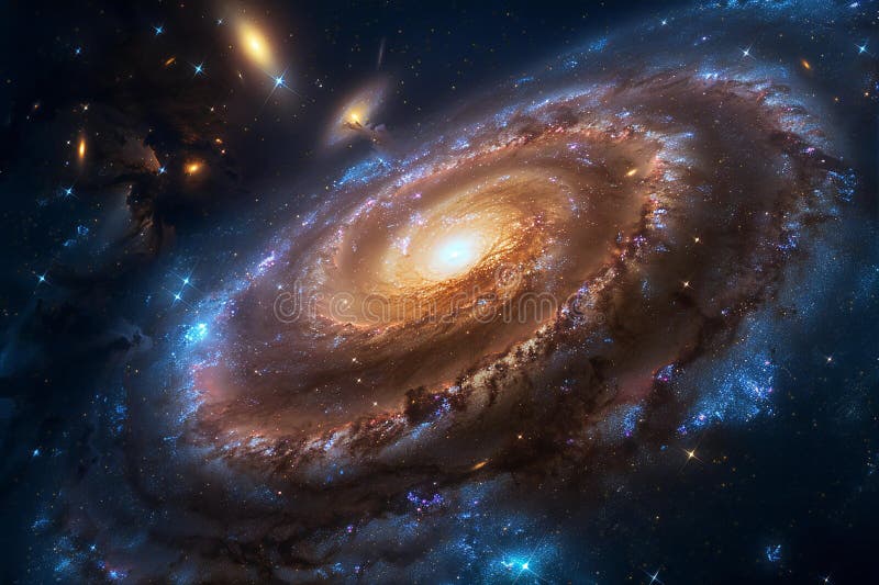 A Spiral Galaxy with Bright Core and Dark Arms, Centered in the Frame ...