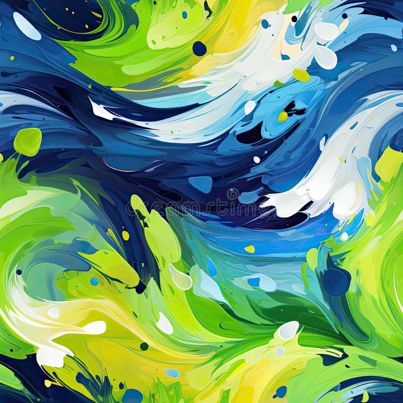 Illustration of a Splash of Blue and Green Paint with Vibrant Colors ...