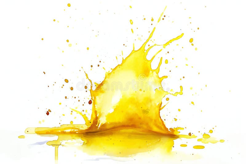 Splash of Yellow Paint Isolated on a White Background, Abstract Image ...