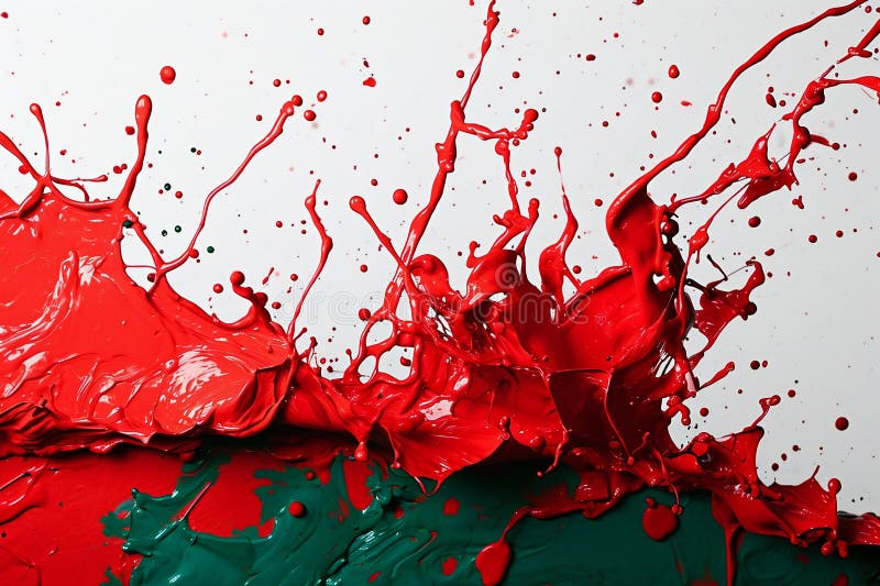 Splashes of Red, Green and Blue Paint on a White Background Stock ...