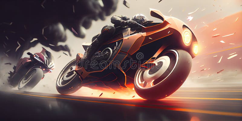 Illustration of Sports Motorcycle and Speed. Stock Illustration ...