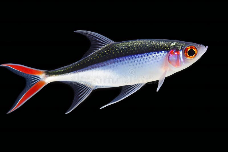 Illustration of a Spotted Fish Isolated on Black Background Stock ...