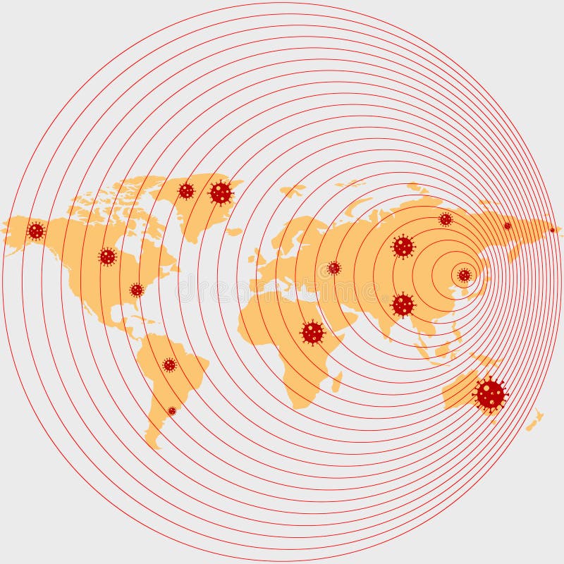 Illustration of the Spread of the Virus Around the World. Coronavirus ...