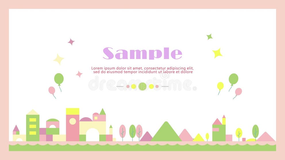 Illustration of a Spring Cityscape with a Bright Atmosphere Stock ...