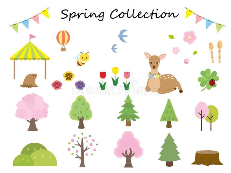 Spring collection stock vector. Illustration of season - 169227651
