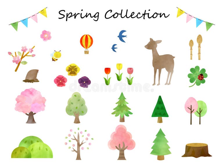 Spring collection stock vector. Illustration of simple - 169715644