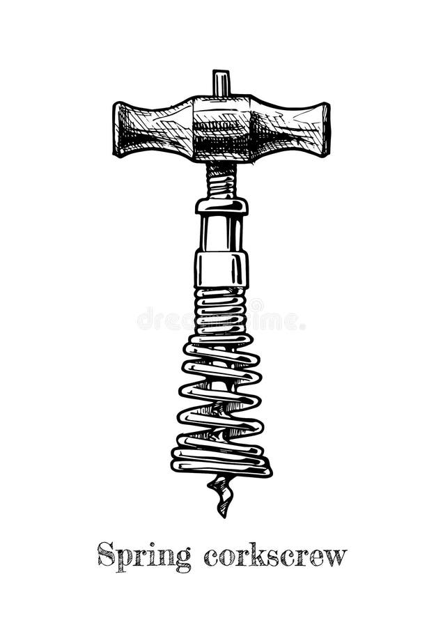 Continuous Turning Corkscrew Stock Vector - Illustration of bottle ...