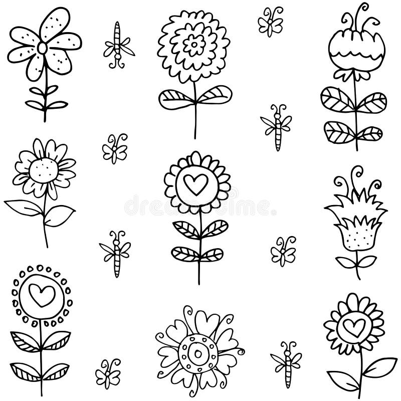 Illustration of Spring Doodles with Hand Draw Stock Vector ...
