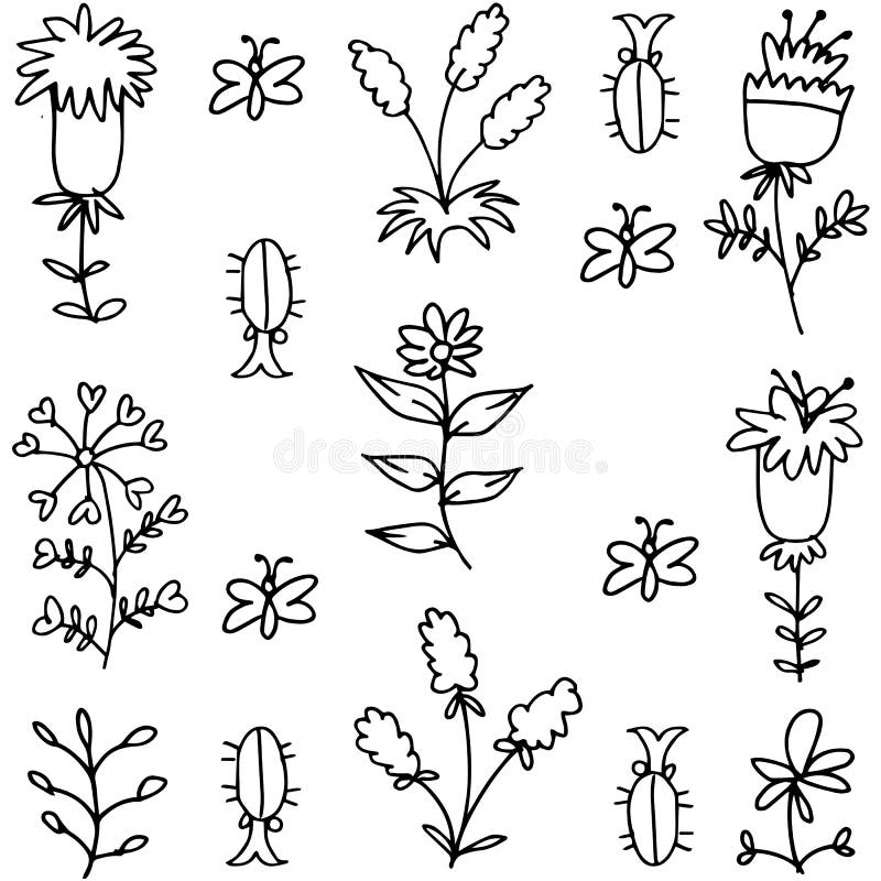 Illustration of Spring Flower Doodles Stock Vector - Illustration of ...