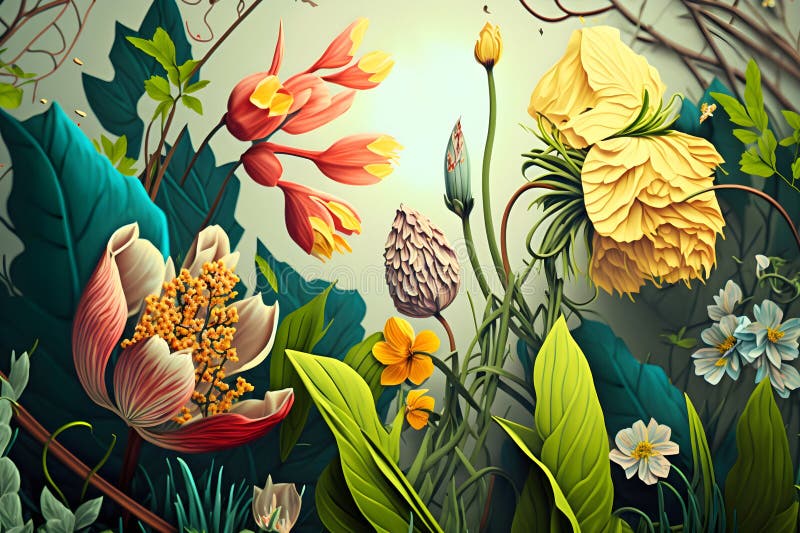 Illustration of Spring Flowers Stock Photo - Image of beauty, vintage ...